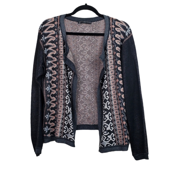 Peruvian Connection | Sweaters | Peruvian Connection Black Grey Open ...